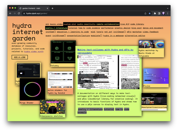 hydra internet garden | olivia jack